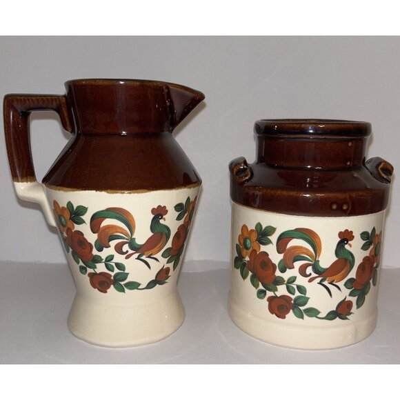 Mccoy | Dining | Mccoy Pottery Yorkville Rooster Usa Brown Cream ...